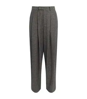 SYSTEM Wool-blend Double Pleated Trousers - Black