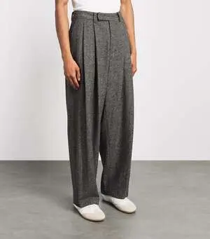 SYSTEM Wool-blend Double Pleated Trousers