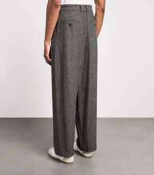 SYSTEM Wool-blend Double Pleated Trousers