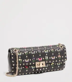 Valentino Garavani Medium Embroidered Rockstud Spike Shoulder Bag