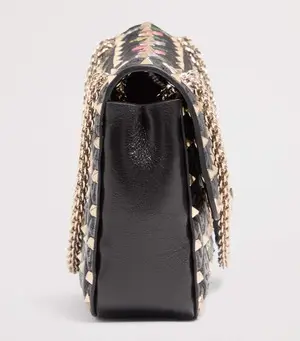 Valentino Garavani Medium Embroidered Rockstud Spike Shoulder Bag