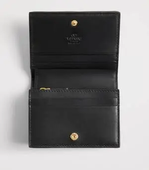 Valentino Garavani Leather Flutterby Flap French Wallet