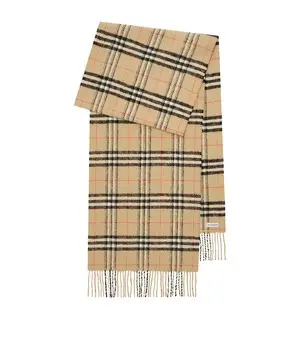 Burberry Cashmere Check Scarf - Beige