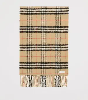 Burberry Cashmere Check Scarf - Beige