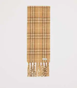 Burberry Alpaca-wool-blend Narrow Check Scarf