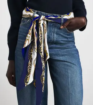 Maje Scarf-detail Barrel Jeans