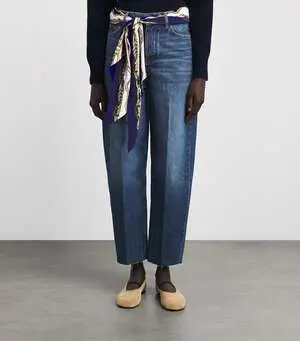 Maje Scarf-detail Barrel Jeans