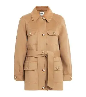 Maje Wool-blend Mid-length Coat - Brown