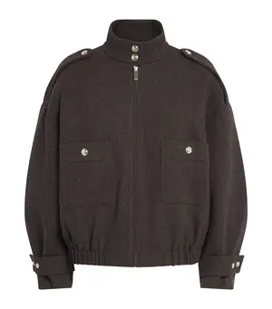 Maje Wool-blend Oversized Jacket - Brown
