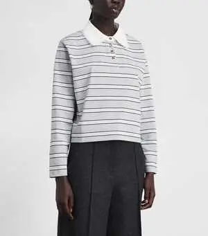 Maje Lace-collar Polo Sweater