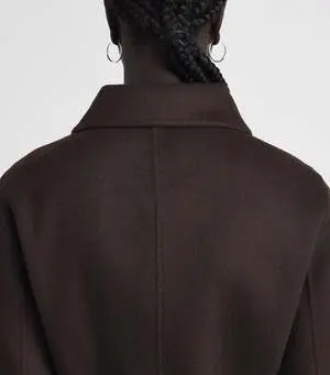 Maje Wool-blend Faux Fur-collar Coat