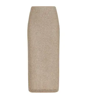 Brunello Cucinelli Sequin Midi Skirt - Brown