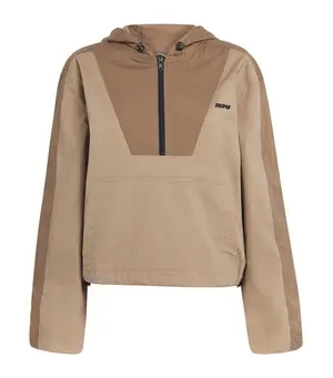 SKIMS Woven Cotton Half-zip Hoodie - Beige