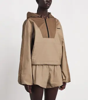 SKIMS Woven Cotton Half-zip Hoodie