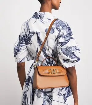 Harrods Leather Snaffle Top-handle Bag