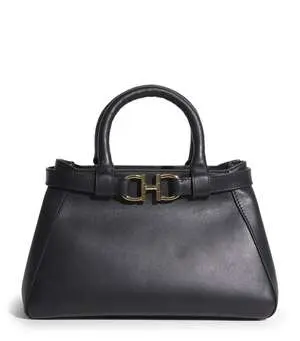 Harrods Small Leather Grace Top-handle Bag - Black