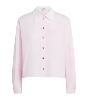 Maje Cotton Cropped Shirt - Pink