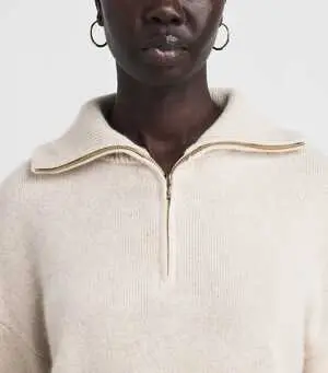 Maje Cashmere-blend Quarter-zip Sweater