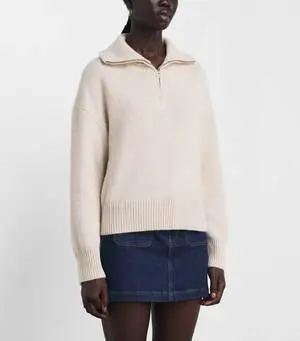 Maje Cashmere-blend Quarter-zip Sweater