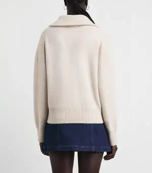 Maje Cashmere-blend Quarter-zip Sweater