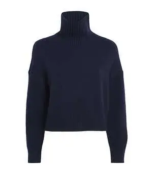 Maje Cashmere-blend High-neck Sweater - Blue
