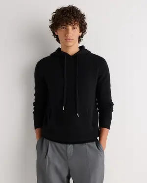 Quince 100% Mongolian Cashmere Waffle Hoodie - Black