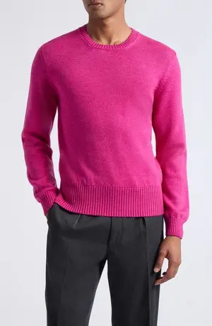 J. MUESER Chunky Merino Wool Sweater - Pink
