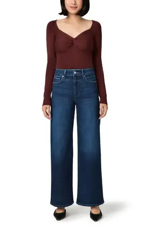 Paige Anessa High Waist Wide Leg Petite Jeans