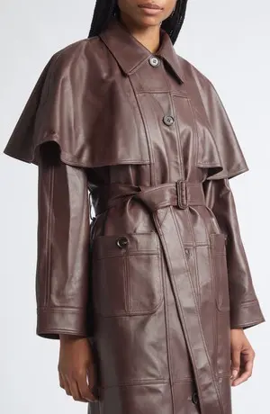 Sea Caitlin Leather Trench Coat