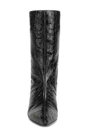Sam Edelman Ramona 2 Croc Embossed Leather Knee High Boot - Black