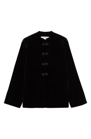 RÓHE Pankou Closure Cotton Velveteen Jacket - Black
