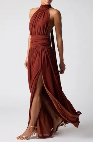 Lulus Lavina Halter Maxi Dress