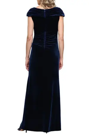 Alex Evenings Embellished Neck Stretch Velvet Gown