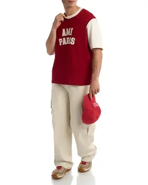 AMI Paris Paris Felt Embroidery Tee