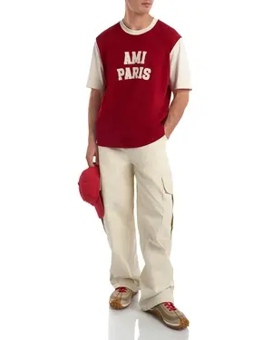 AMI Paris Paris Felt Embroidery Tee