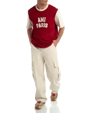 AMI Paris Paris Felt Embroidery Tee
