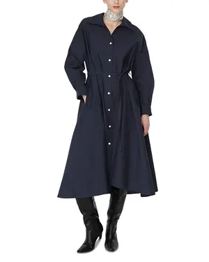 JOVONNA LONDON Long Sleeve Collared Button Down Midi Dress