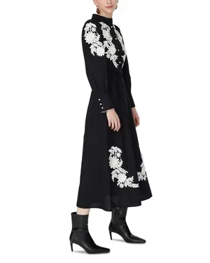 JOVONNA LONDON Button Down Applique Midi Dress