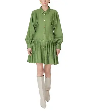 JOVONNA LONDON Button Down Drop Waist Mini Dress