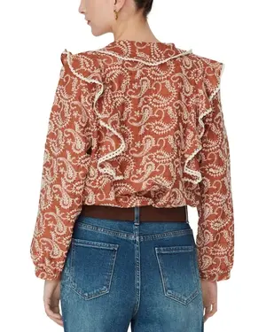 JOVONNA LONDON Ruffled Printed Blouse