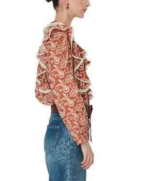 JOVONNA LONDON Ruffled Printed Blouse