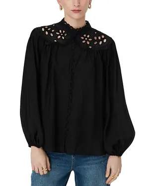 JOVONNA LONDON Lace Inset Blouse - Black