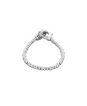 UNODE50 Sterling Plated Small Ball Bracelet With Interlocking Carabiner