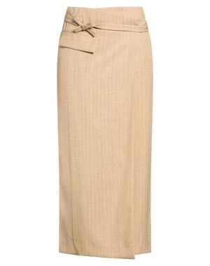 GAELLE PARIS Midi Skirt Size Polyester, Elastane - Camel