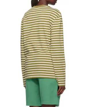 Maison Kitsuné Fox Head Patch Striped T-shirt