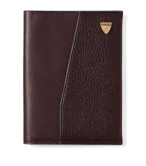 ASPINAL OF LONDON Grained Leather Plain Passport Cover - Brown
