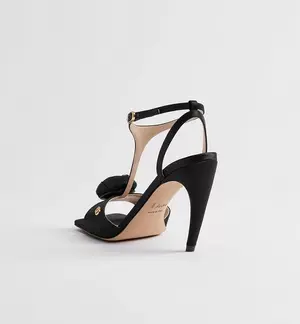 Dior Rose Heeled Sandal - Black