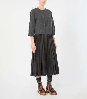 Max Mara Jersey Midi Dress With Virgin Wool Sweater