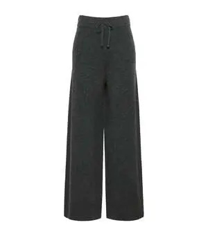 Max Mara Wool-cashmere Drawstring Trousers - Grey