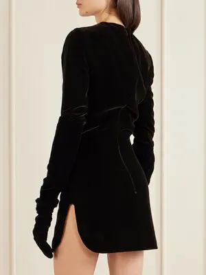 Alaïa Velvet Mini Dress - Brown